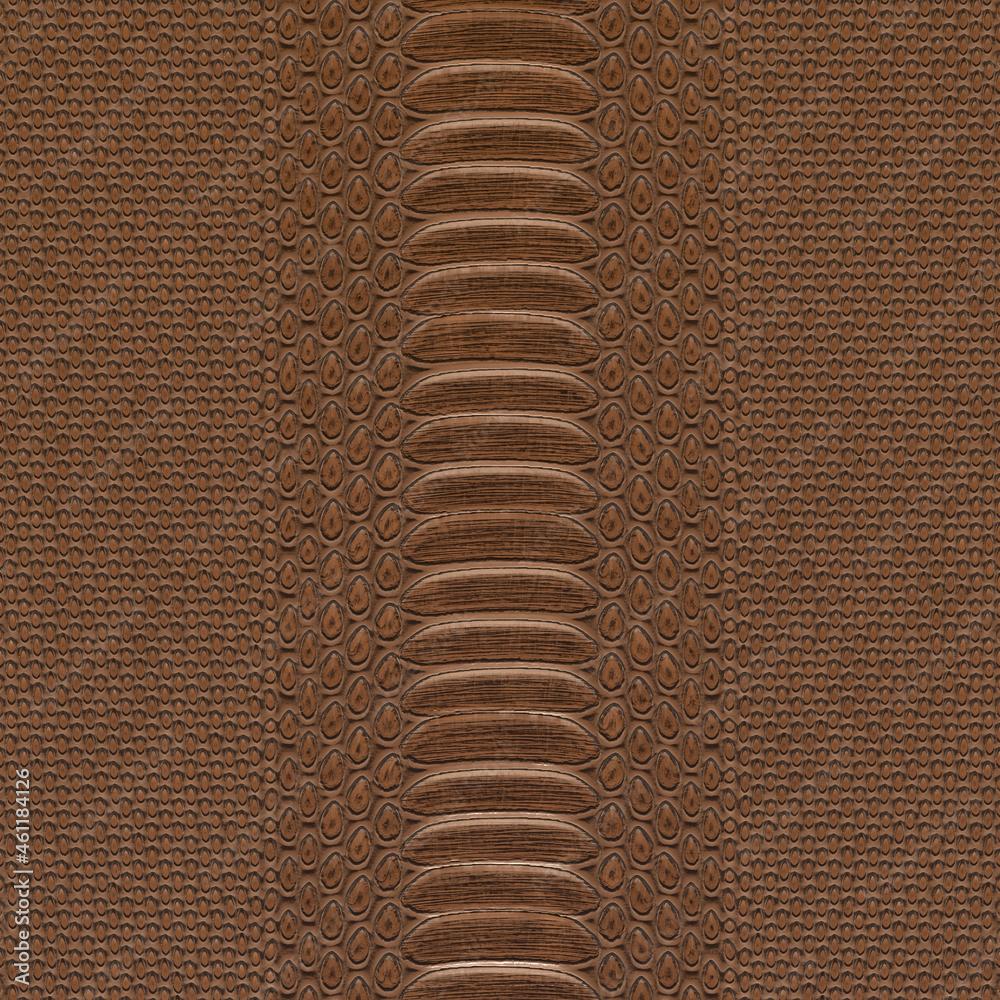 Genuine cobra leather. Brown cobra skin texture for background. 3D ...