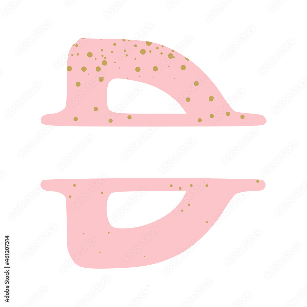letter d pink glamorous name monogram, name initial clip art Stock ...