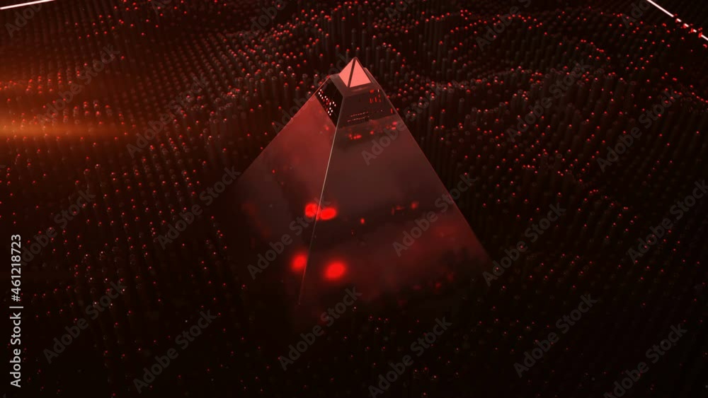 Pyramid is scanning information matrix. Futuristic technologies or sci ...