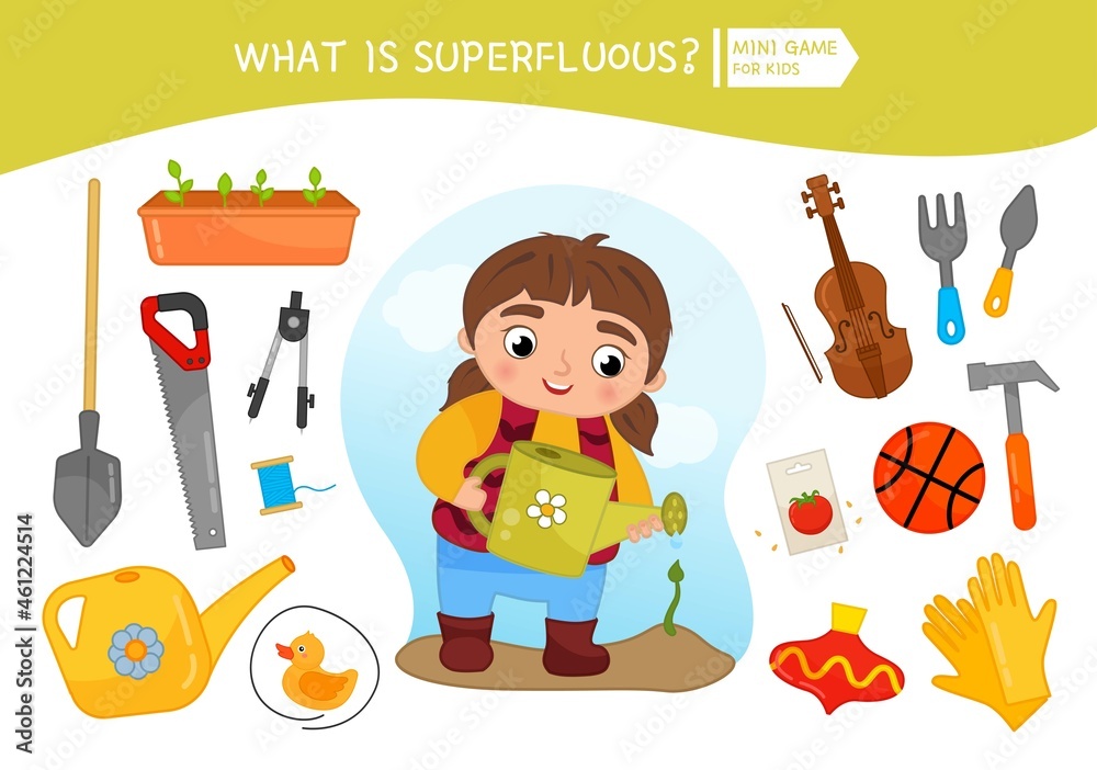 Educational game for children. Cartoon cute girl. Choose the correct ...