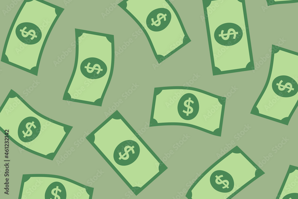 Dollar bill pattern background wallpaper, money vector finance ...