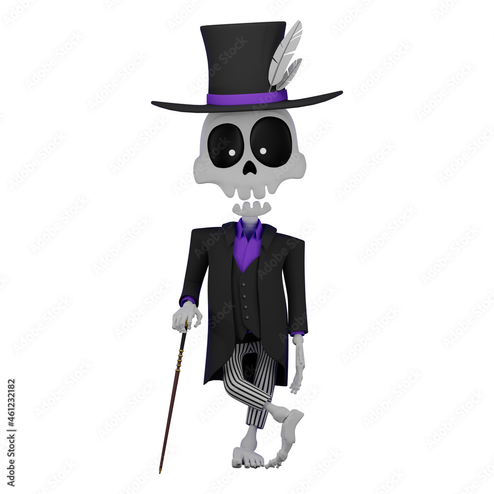 3d Baron Saturday dressed in a tuxedo and top hat, holding a cane, the ...