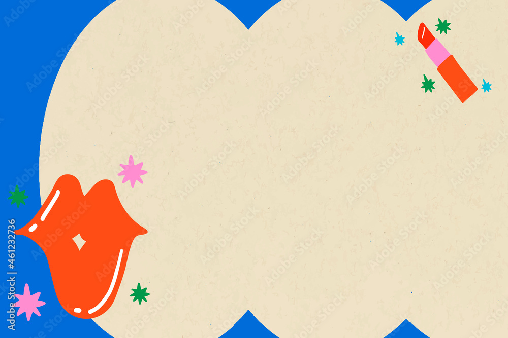 Pop art lips border frame digital note vector Stock Vector | Adobe Stock