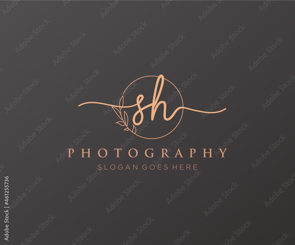 Initial SH feminine logo. Usable for Nature, Salon, Spa, Cosmetic and ...