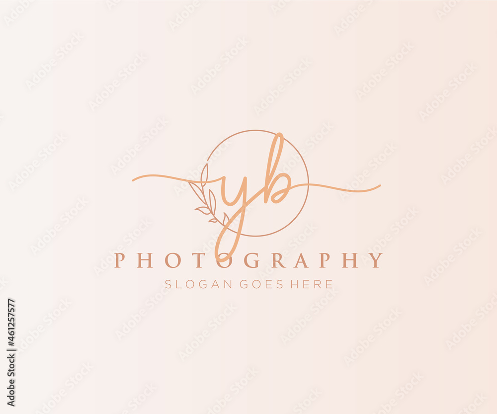 Initial YB feminine logo. Usable for Nature, Salon, Spa, Cosmetic and ...