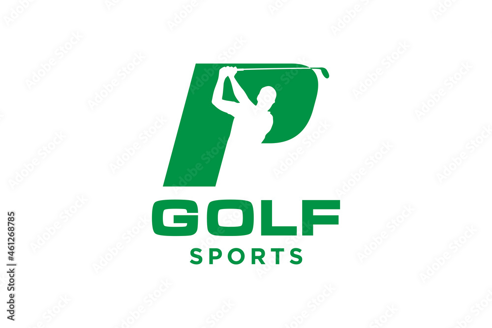 Vetor de Alphabet letter icon logo P for Golf logo design vector ...