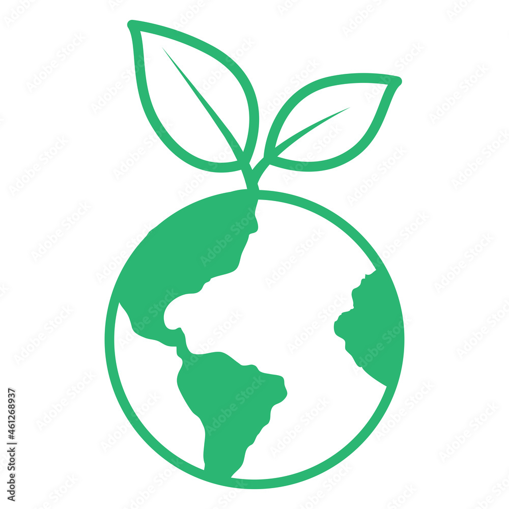 Eco earth logo vector isolated on gray background. Trendy eco earth ...