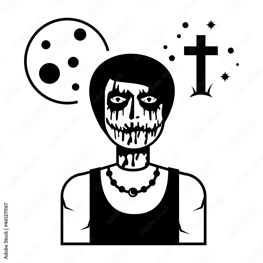 male serial killer Concept, Murder House Character Vector Icon Design ...