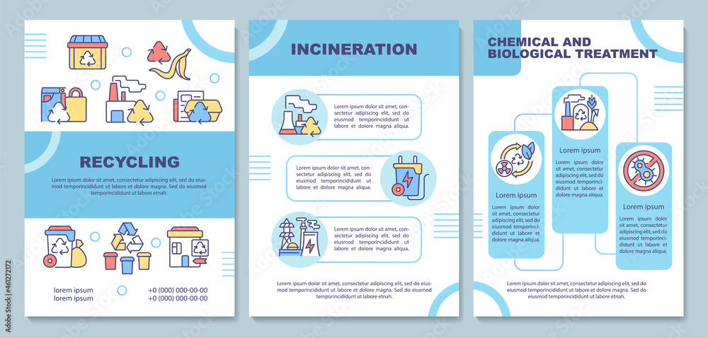 Waste disposal methods brochure template. Garbage processing. Flyer ...