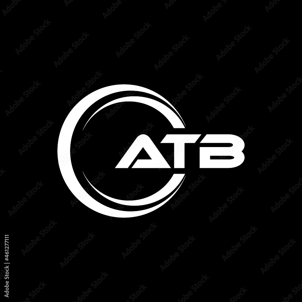 ATB letter logo design with black background in illustrator, vector ...