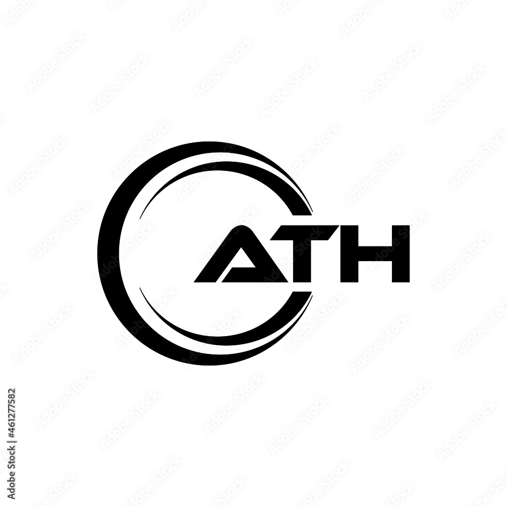 ATH letter logo design with white background in illustrator, vector ...