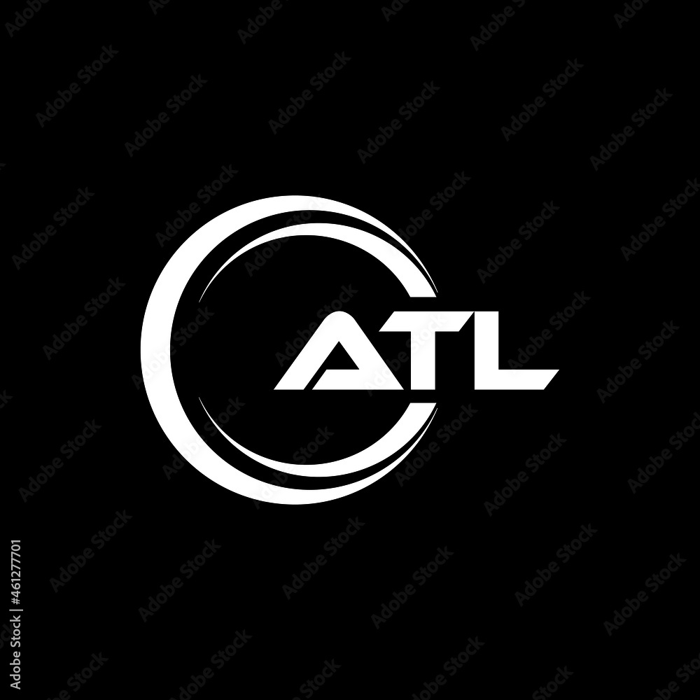 ATL letter logo design with black background in illustrator, vector ...