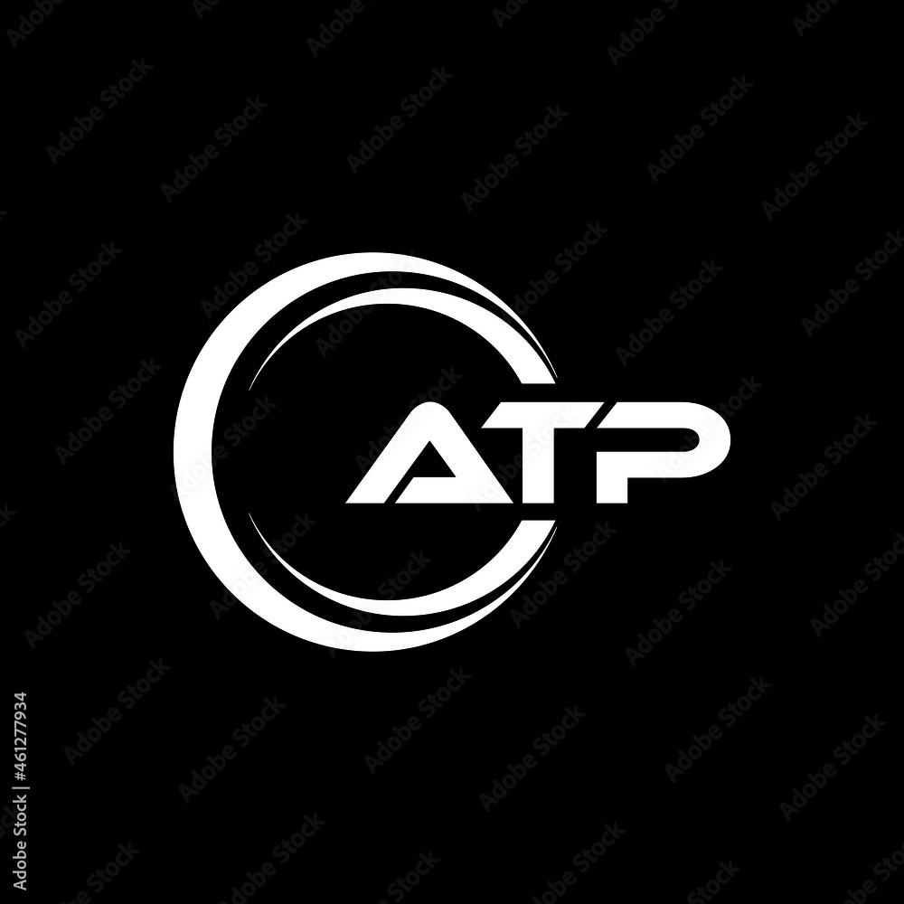 Vecteur Stock ATP letter logo design with black background in ...
