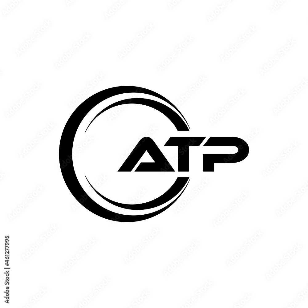ATP letter logo design with white background in illustrator, vector ...