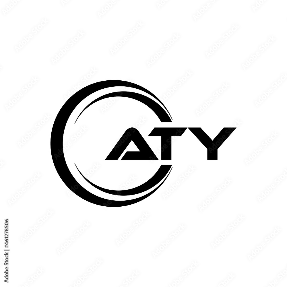 ATY letter logo design with white background in illustrator, vector ...