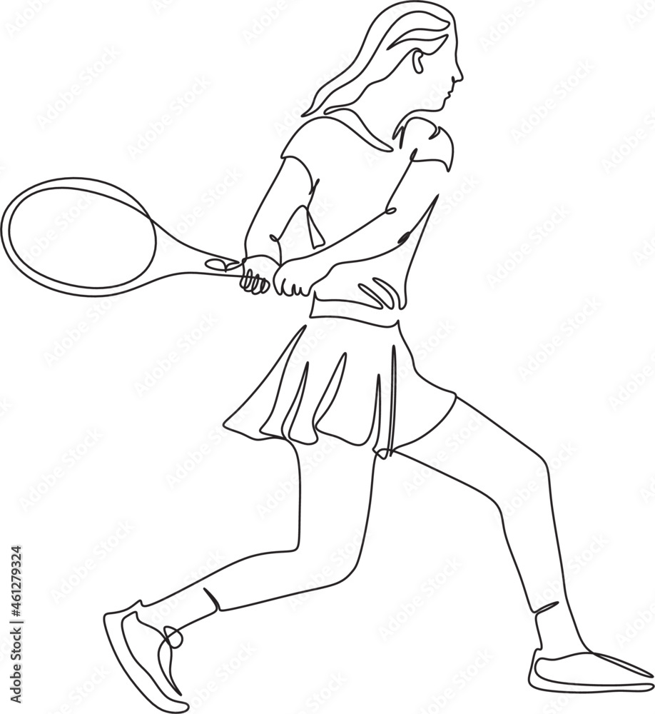 Tennis line drawing vector. Modern Trendy illustration of afstract ...