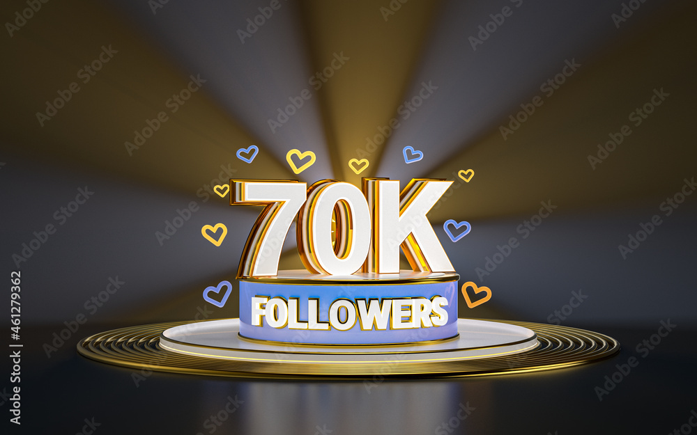 70k followers celebration, thank you social media banner with spotlight ...