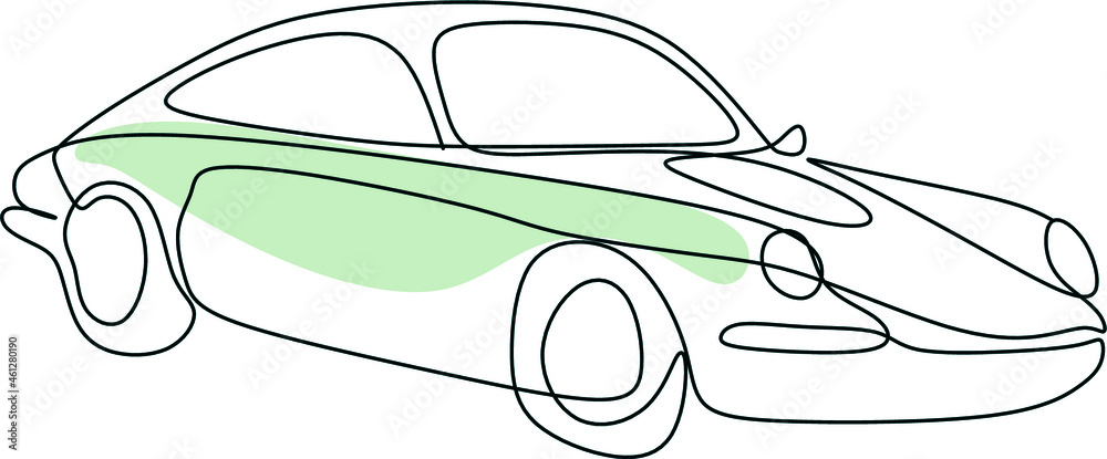 Car vector one line art. Line drawing car illstration Stock Vector ...
