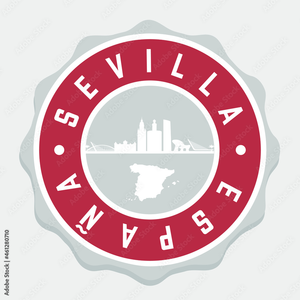 Seville, Spain Badge City Vector Seal. National Symbol Skyline Stamp ...