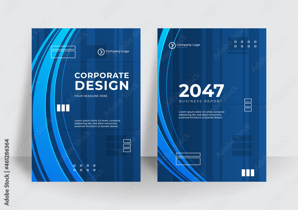 Vecteur Stock Modern blue business corporate cover design background ...