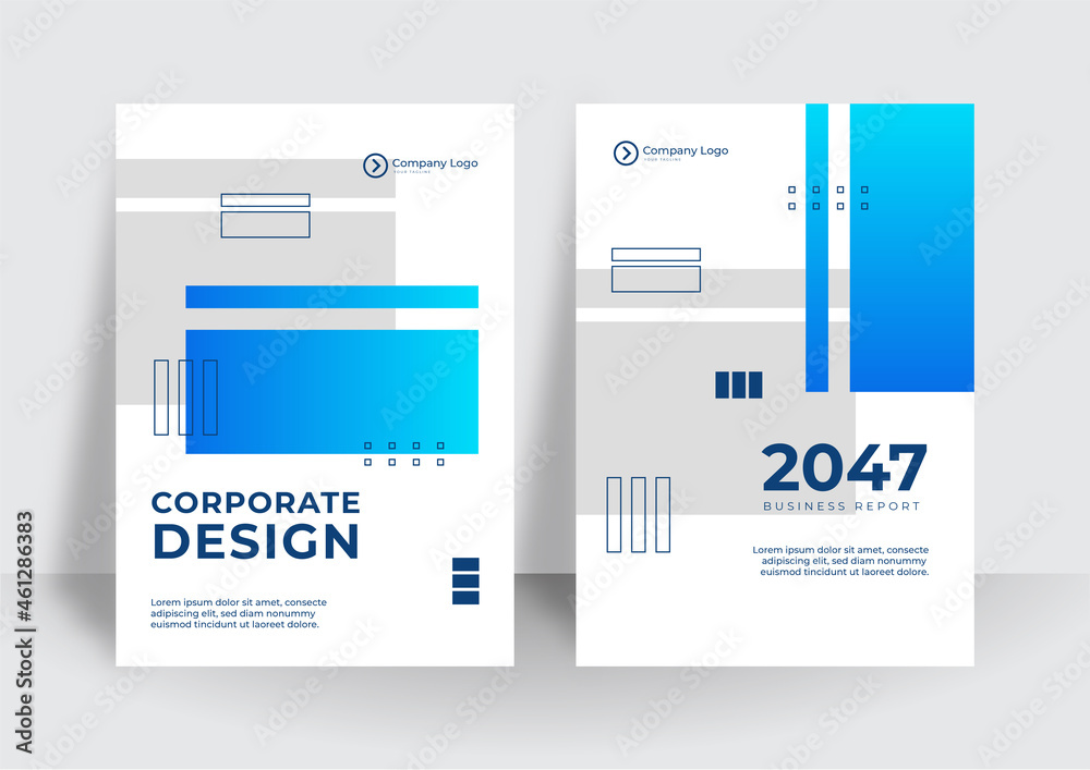Modern blue business corporate cover design background. Blue digital ...
