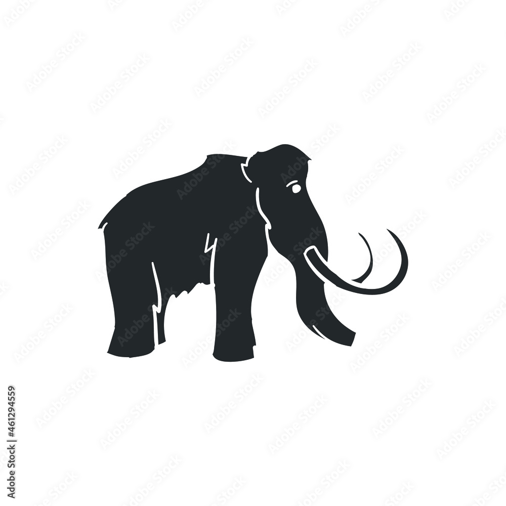 Mammoth Icon Silhouette Illustration. prehistoric Animal Vector Graphic ...