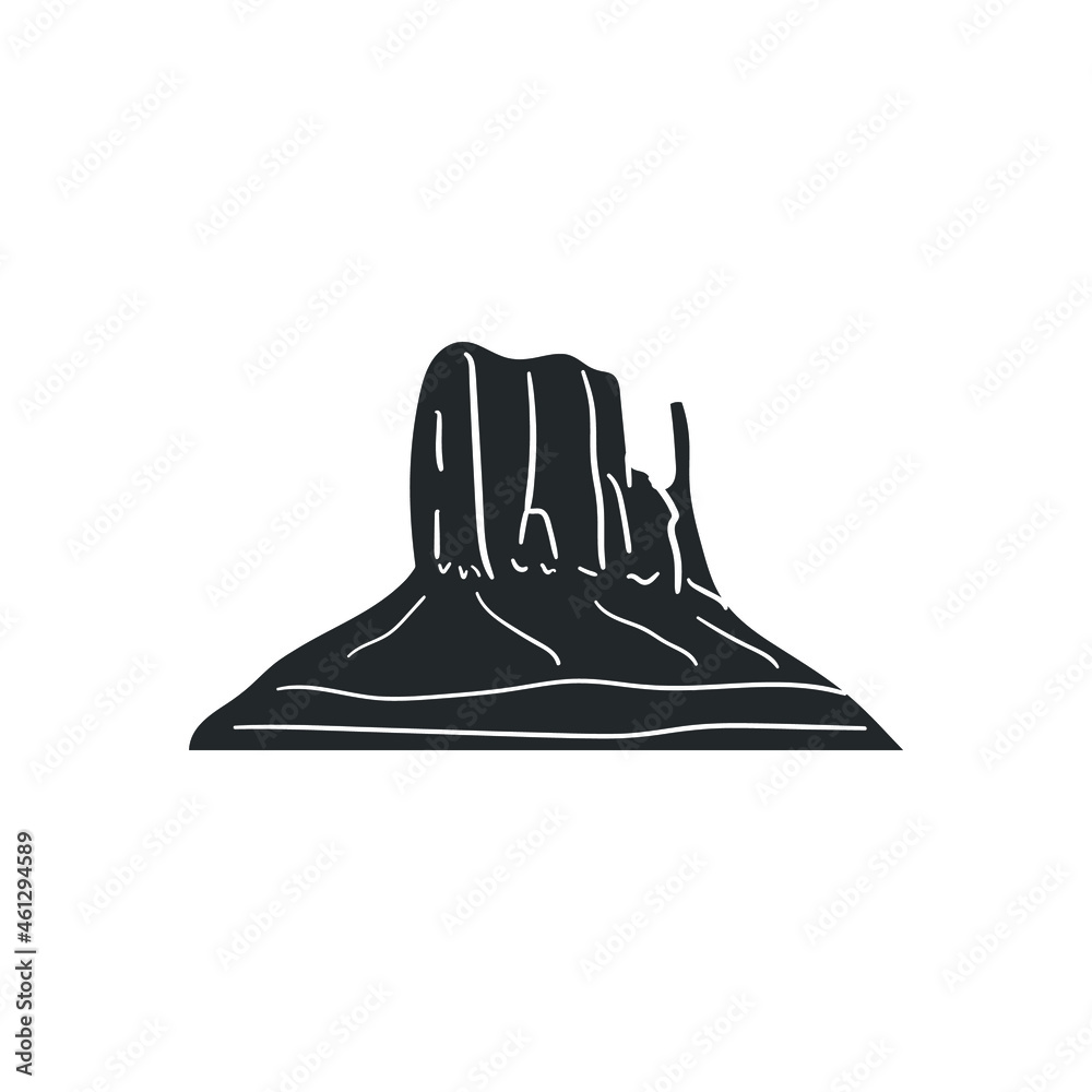 Monument Valley Icon Silhouette Illustration. National Park Vector ...