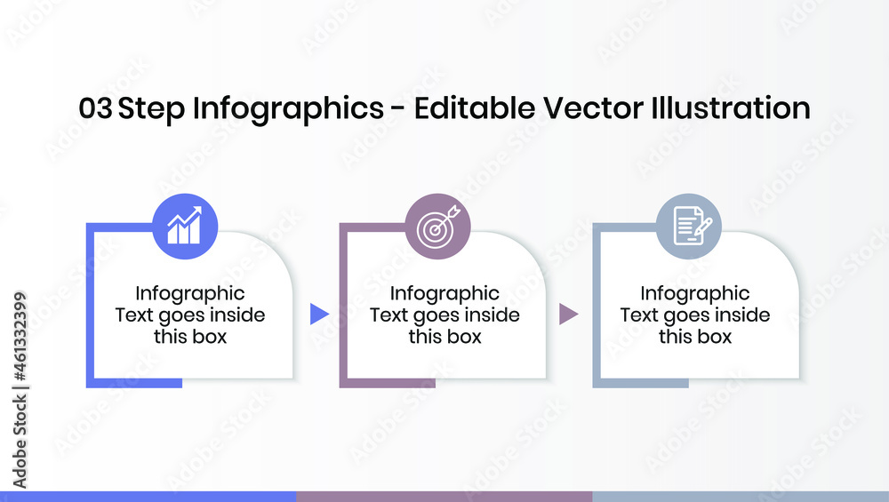 3 Steps Infographics Design Template - Graph, Pie chart, workflow ...