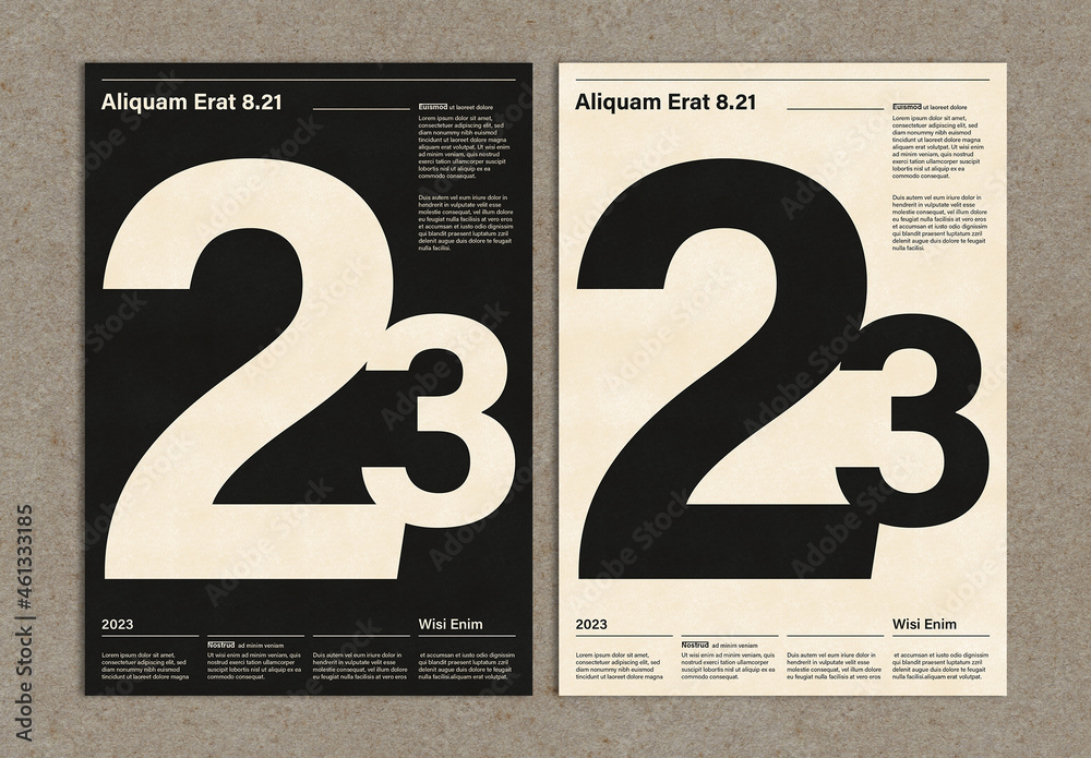 Minimalist Typography Swiss Style Event Poster Design Layout Stock ...