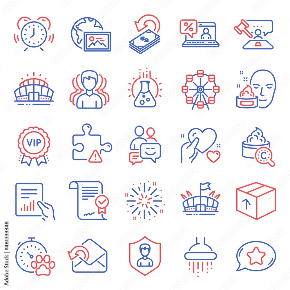 Business icons set. Included icon as Web photo, Face cream, Ferris ...