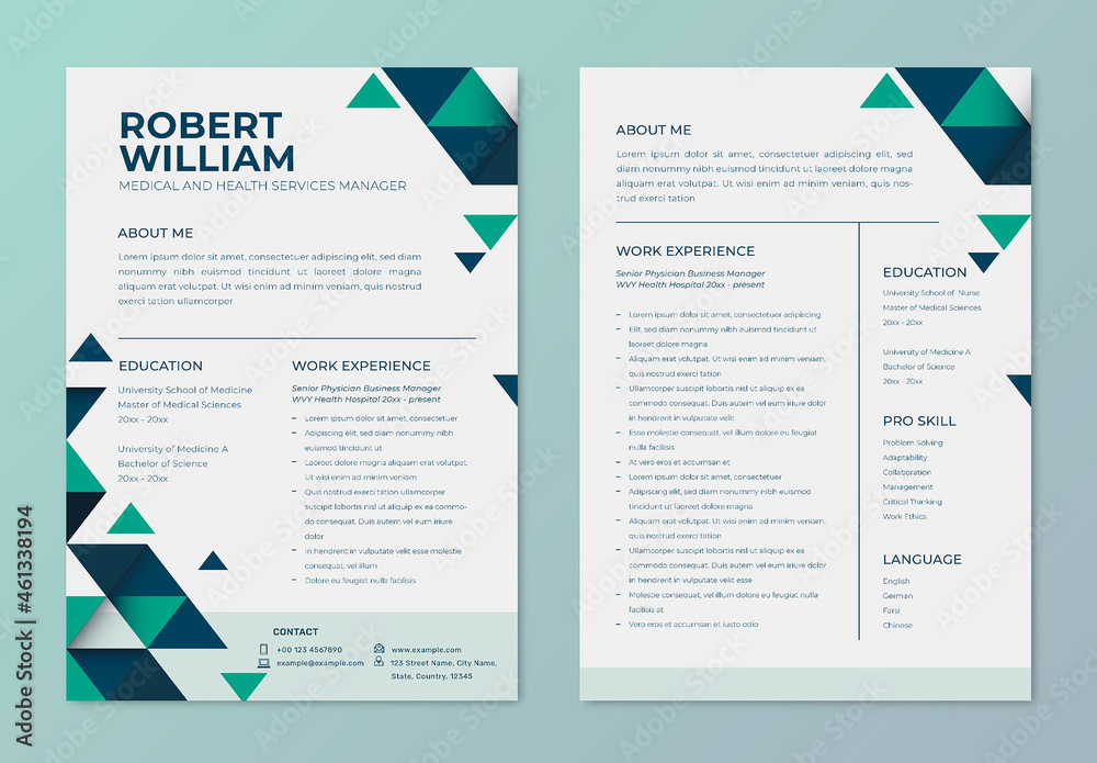 Editable Resume Template Stock Template | Adobe Stock