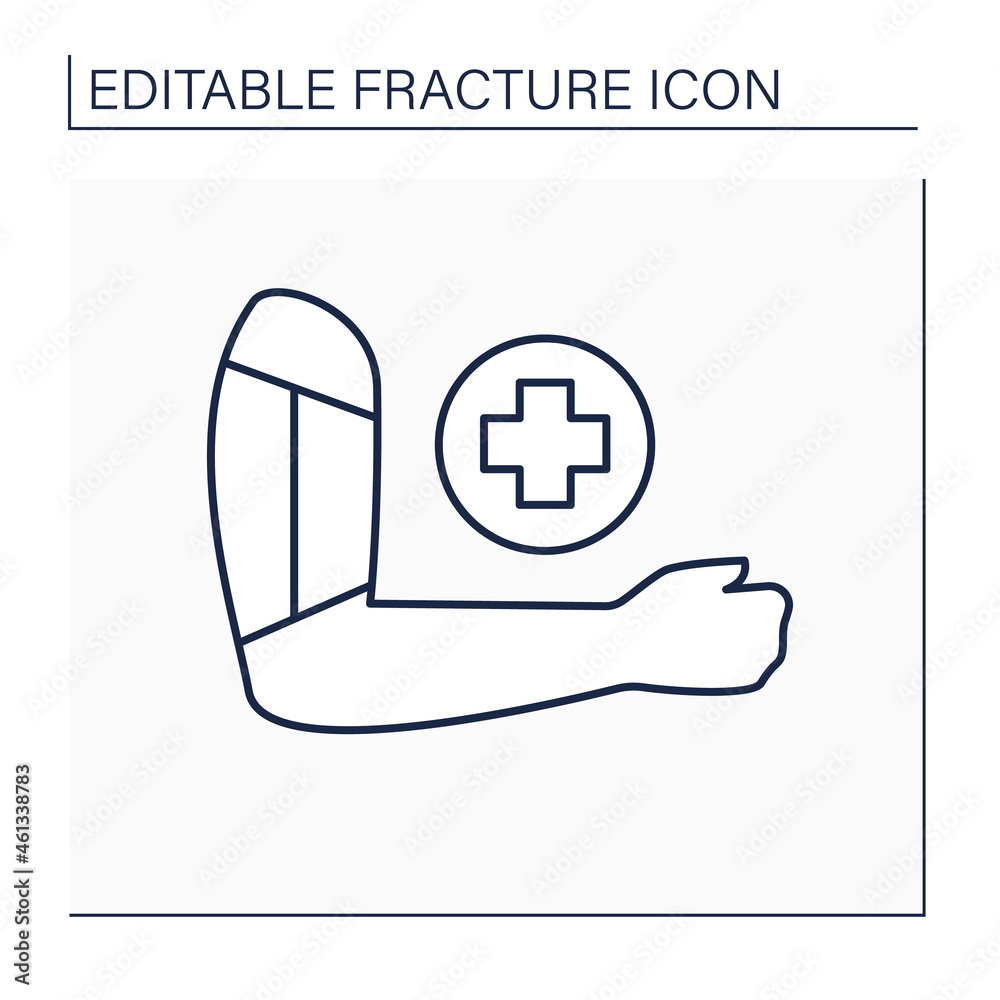 Nonsurgical treatment line icon. Fracture dressing. Special equipment ...