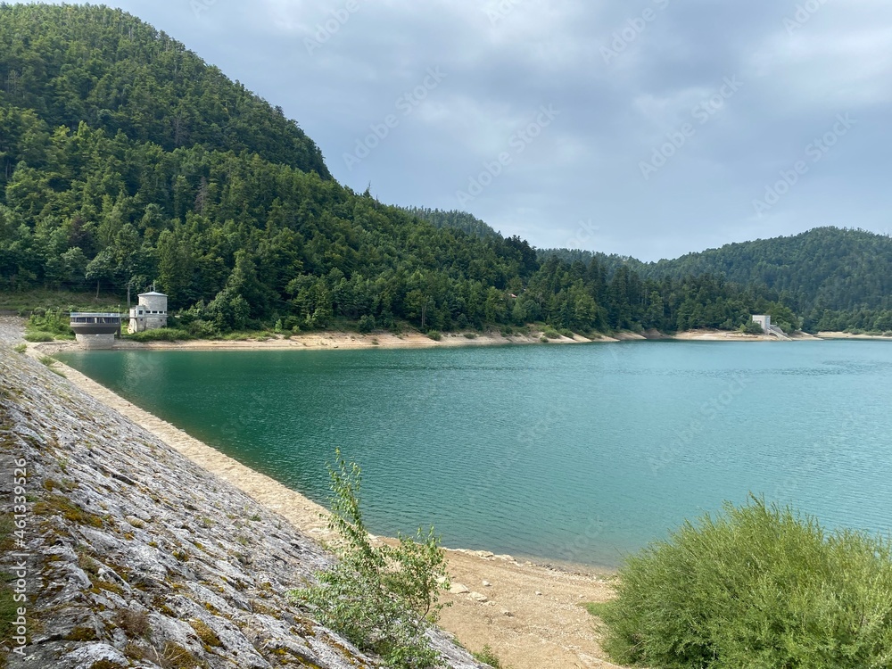 Lokve dam or Lokvarsko lake reservoir dam, Lokve - Gorski kotar ...
