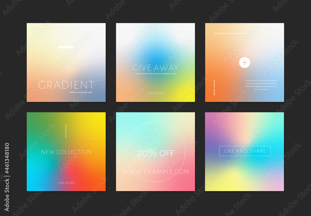 Modern Gradient Layouts for Social Media Stock Template | Adobe Stock