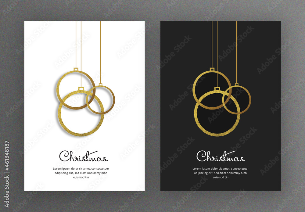 Horizontal Card Layouts for Christmas Greeting Stock Template | Adobe Stock
