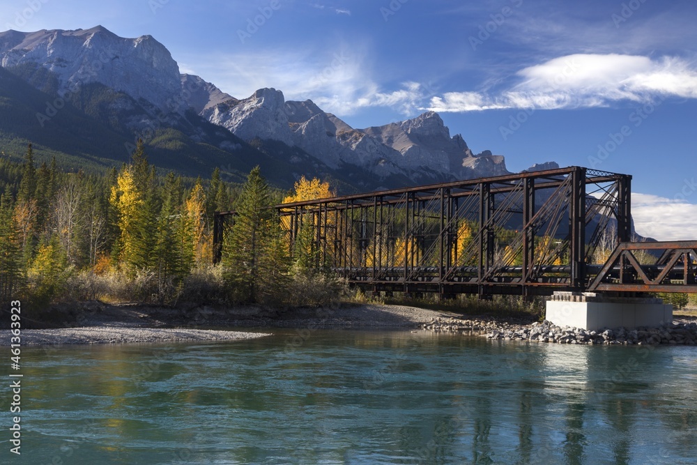Photo & Art Print Engine Bridge, an old Iron Truss Railway Structure ...