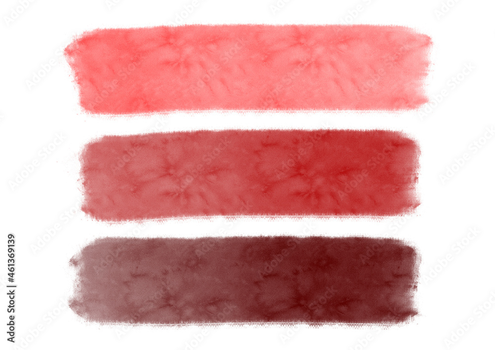 Paleta de color bermellón, rojo y burdeos. Mancha de maquillaje ...