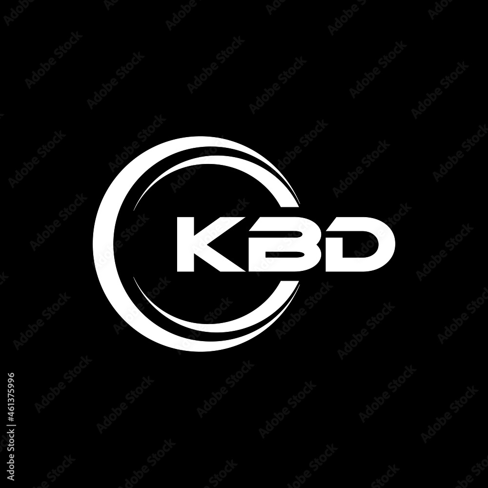 KBD letter logo design with black background in illustrator, vector ...