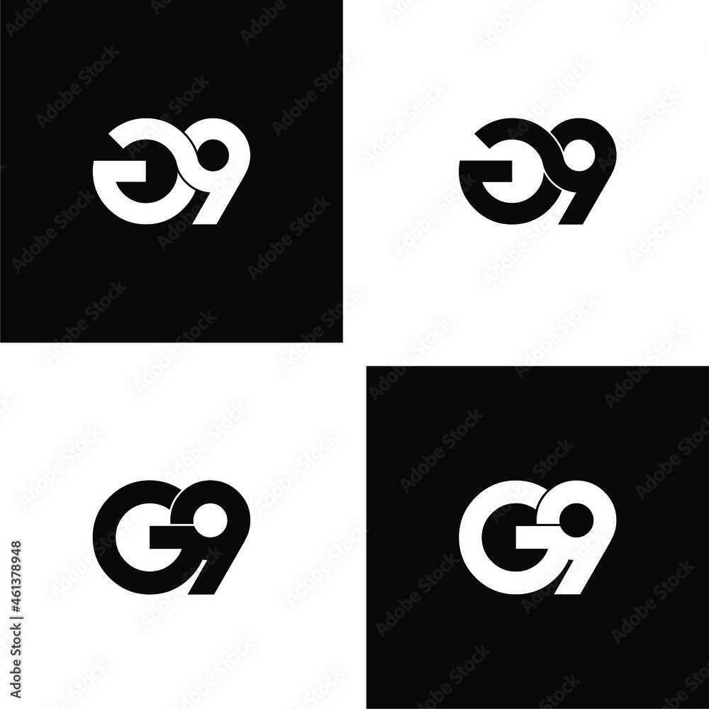 g9 initial letter monogram logo design set Stock Vector | Adobe Stock