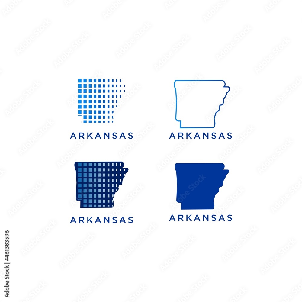 arkansas map digital vector logo design vector template Stock Vector ...