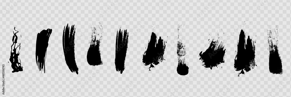 Craft label brush stroke backgrounds, paint or ink smudges vector for ...