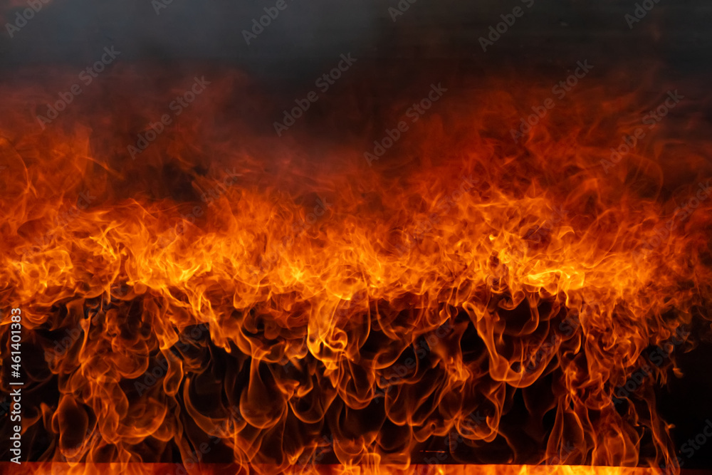 Burning red hot sparks rise from large fire,Perfect fire particles ...