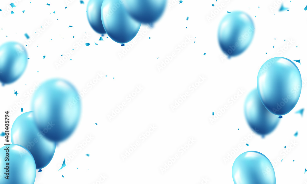 blue balloon celebration background festive balloons Illustration in ...