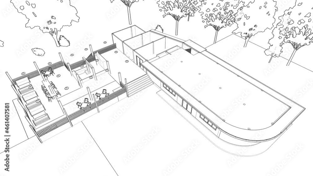 3D animation of building project Stock Video | Adobe Stock