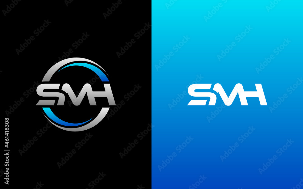SMH Letter Initial Logo Design Template Vector Illustration Stock ...