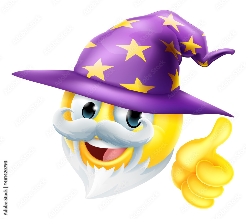Wizard Emoticon Face Emoji Cartoon Icon Stock Vector | Adobe Stock