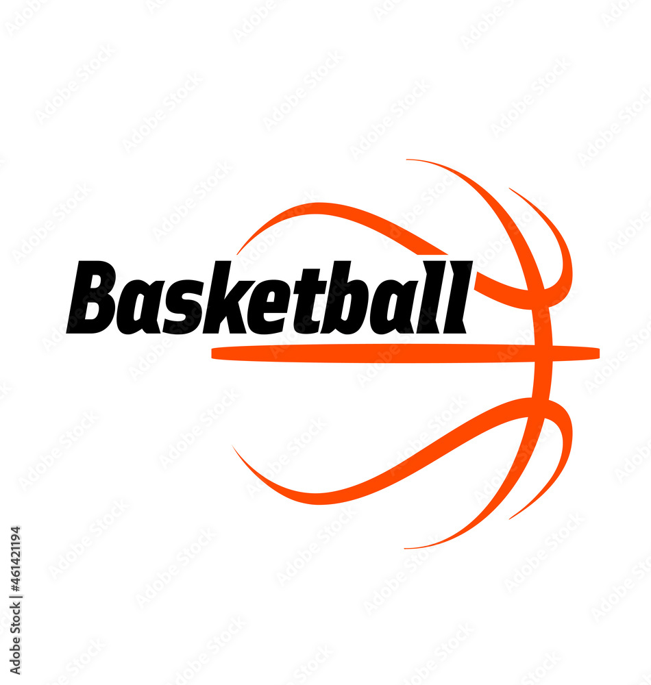 basketball logo simple line drawing with text Stock Vector | Adobe Stock