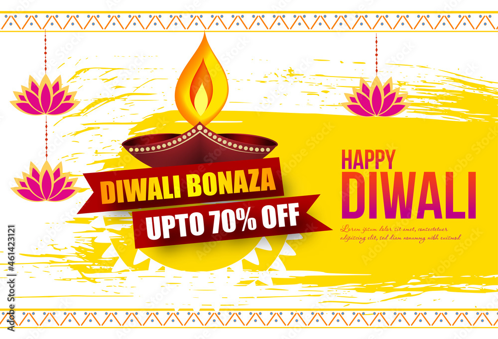 Abstract Grand diwali Dhamaka sale background with offer details banner ...