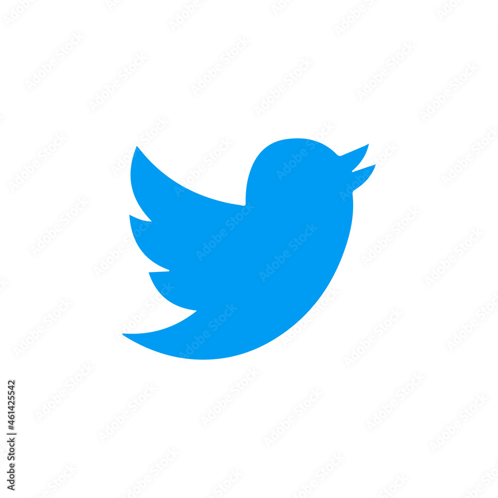Twitter logotype isolated on white background. Colorful logo of popular ...