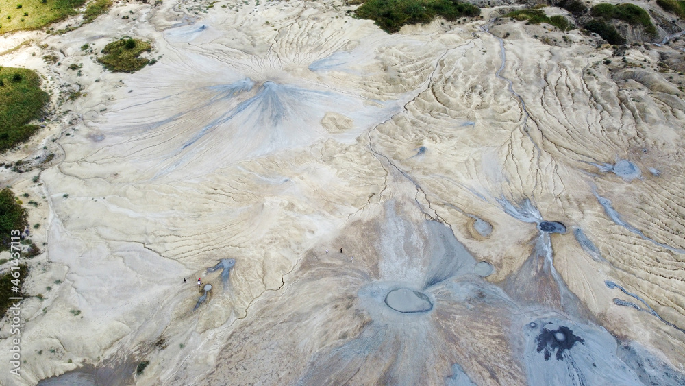 Mud volcano, mud eruption, mud flows Stock Photo | Adobe Stock